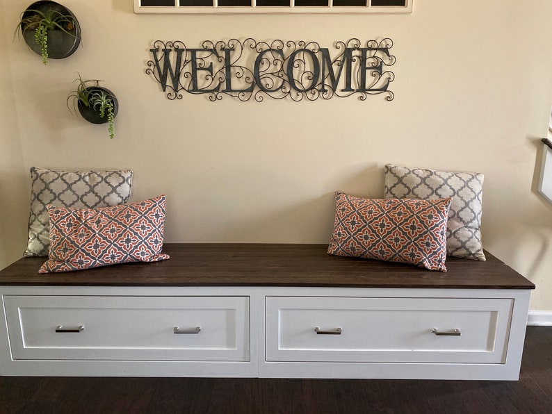 Custom Shaker Mudroom Entryway Bench With Front Drawers - Storage Bench ...
