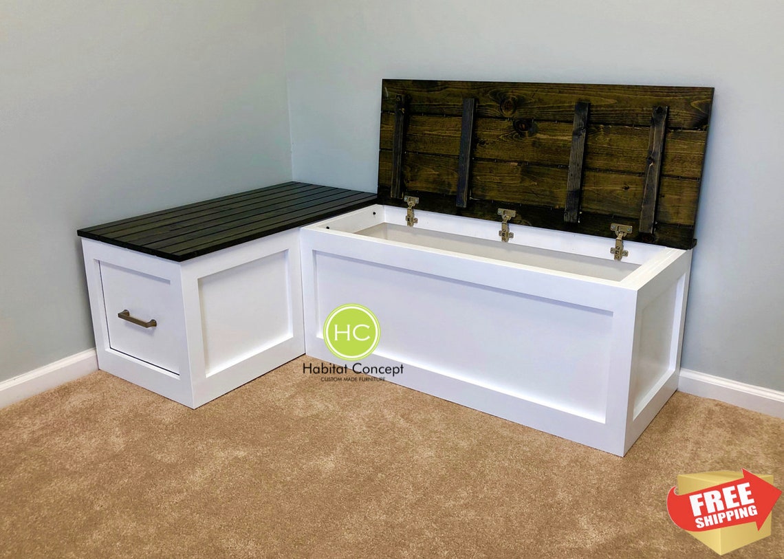 Custom Banquette Kitchen Seating, Corner L-shaped Breakfast Nook With ...