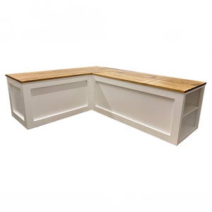 Handcrafted L-shaped Bench With Shelving - Custom Finishes, Versatile ...