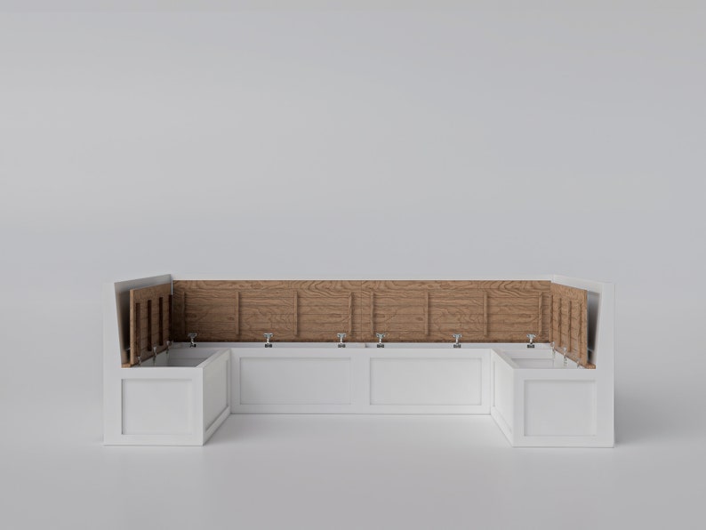 U-bench With Slanted Backrest & Storage - Etsy