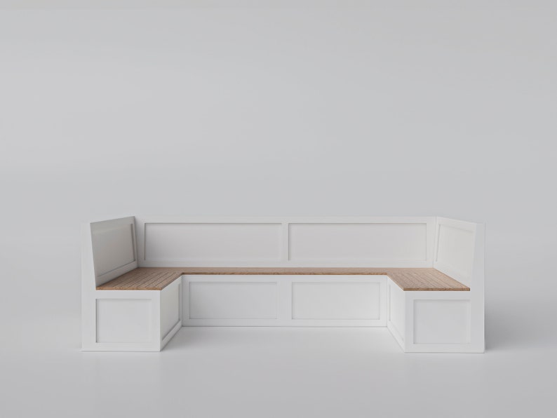 U-bench With Slanted Backrest & Storage - Etsy