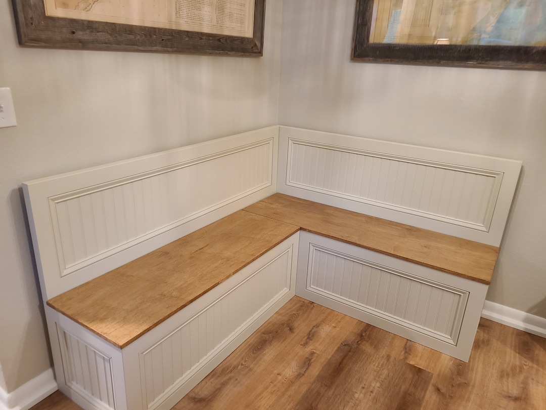 Bespoke Straight Backrest Corner Bench, Rustic-modern Design, Custom ...