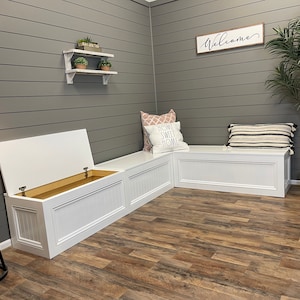 Handcrafted L-shaped Kitchen Bench - Custom Space-saving Breakfast Nook ...