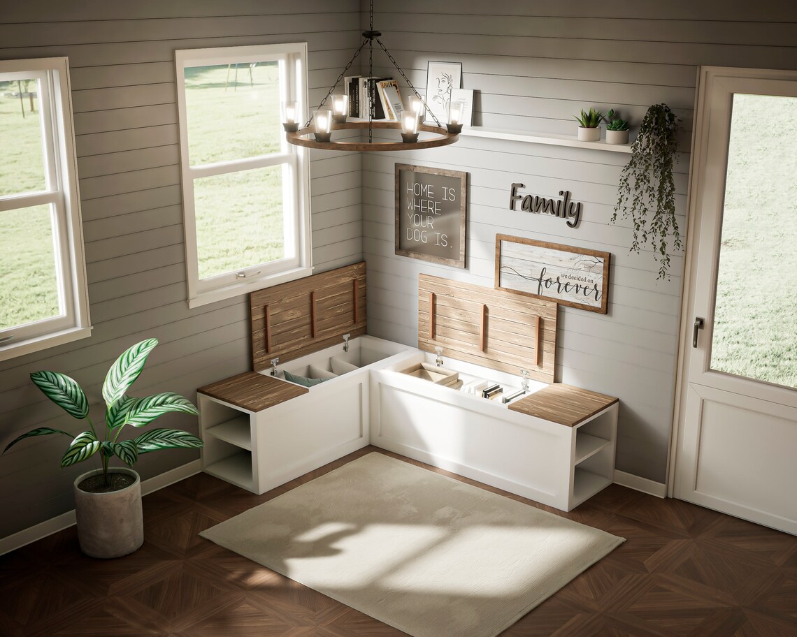 Banquette Seating With Storage & Double Cubby - Etsy