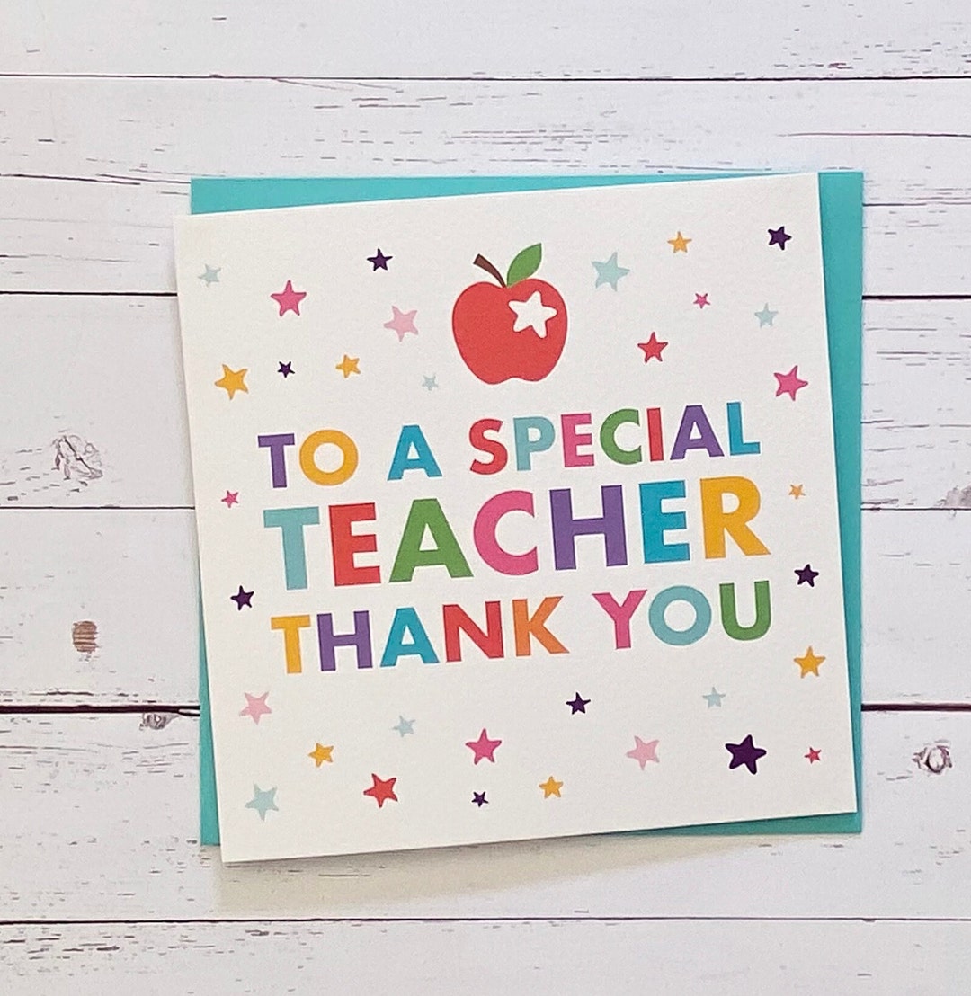 Special Teacher Thank You Card - Etsy