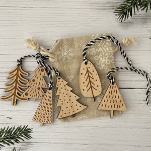 Cute Mini Wooden Tree Christmas Decorations - Etsy UK