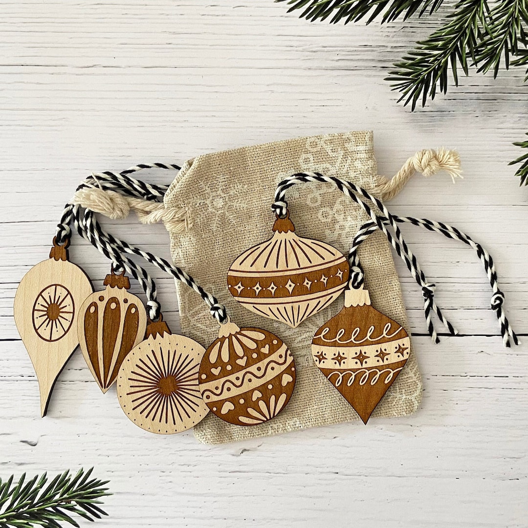 Mini Wooden Bauble Christmas Decorations - Etsy