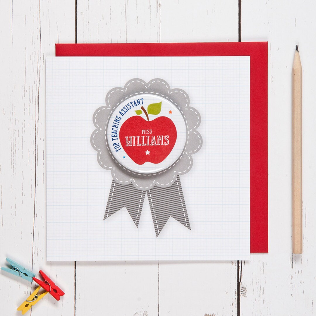 Personalised Teaching Assistant Badge Card - Etsy UK