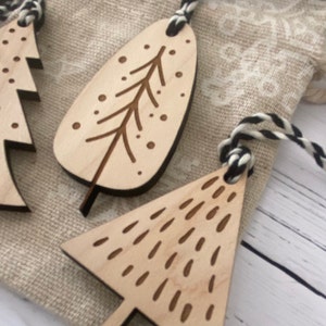 Cute Mini Wooden Tree Christmas Decorations - Etsy UK