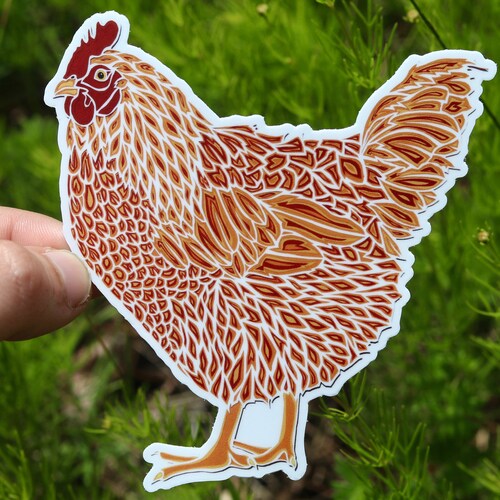 Chicken Vinyl Sticker Water Bottle Sticker Laptop Sticker | Etsy