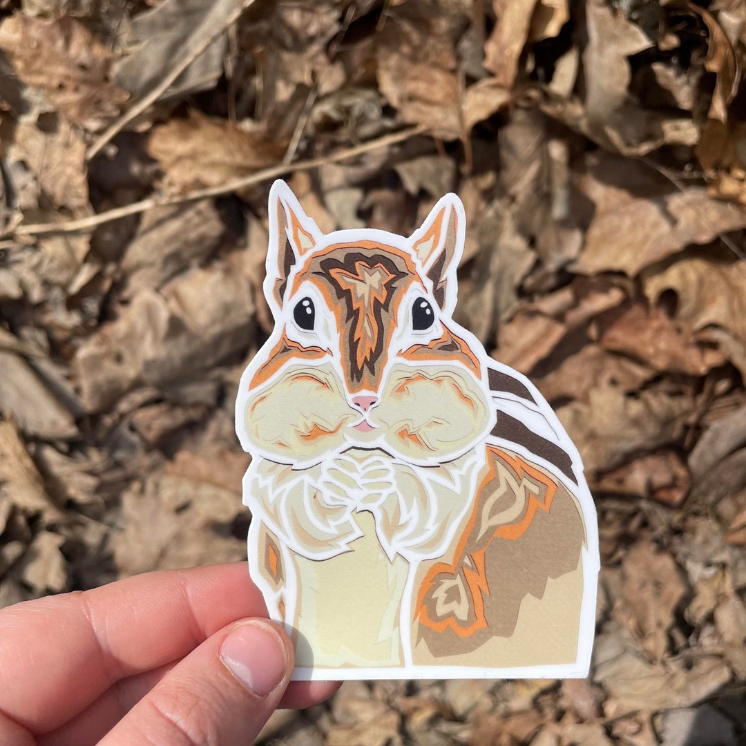 Chipmunk, Weatherproof Vinyl Sticker - Etsy