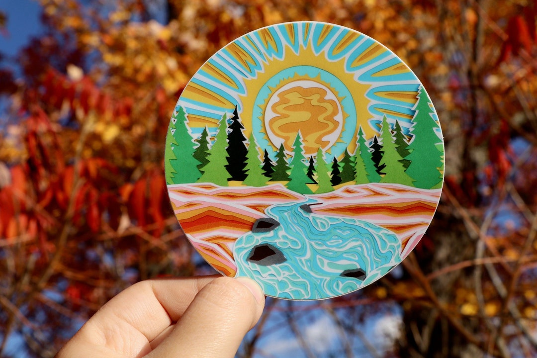 River, Weatherproof Vinyl Sticker - Etsy