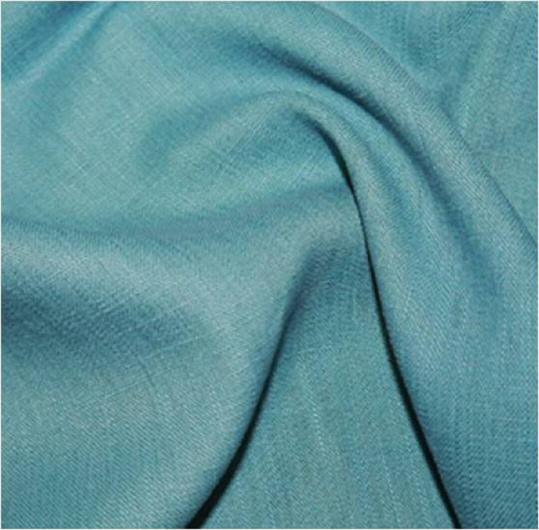 Teal Blue Washed 100% Linen Organic Material Fashion Fabric - Etsy