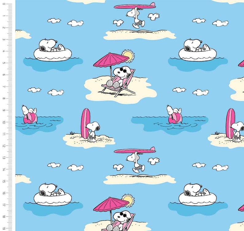 Tejido Snoopy Tejido Snoopy en la playa Tejido de verano - Etsy México