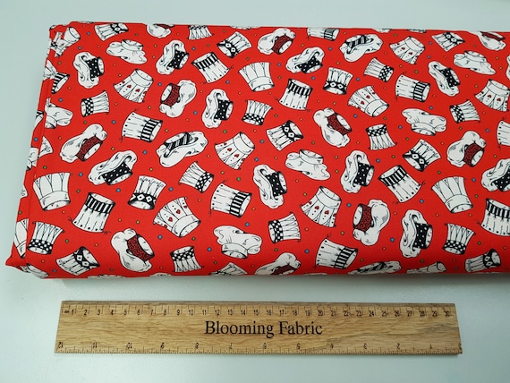 Kitchen Fabric Chef Hat Fabric Cook Baker Hats Fabric Love - Etsy