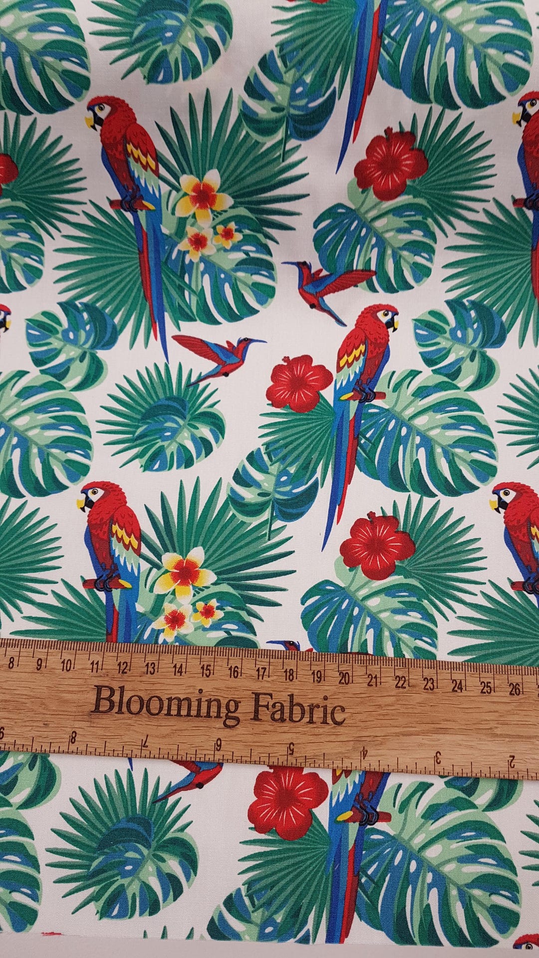 Tropical Parrot Print Fabric, Hawaiian Cotton Retro - Etsy