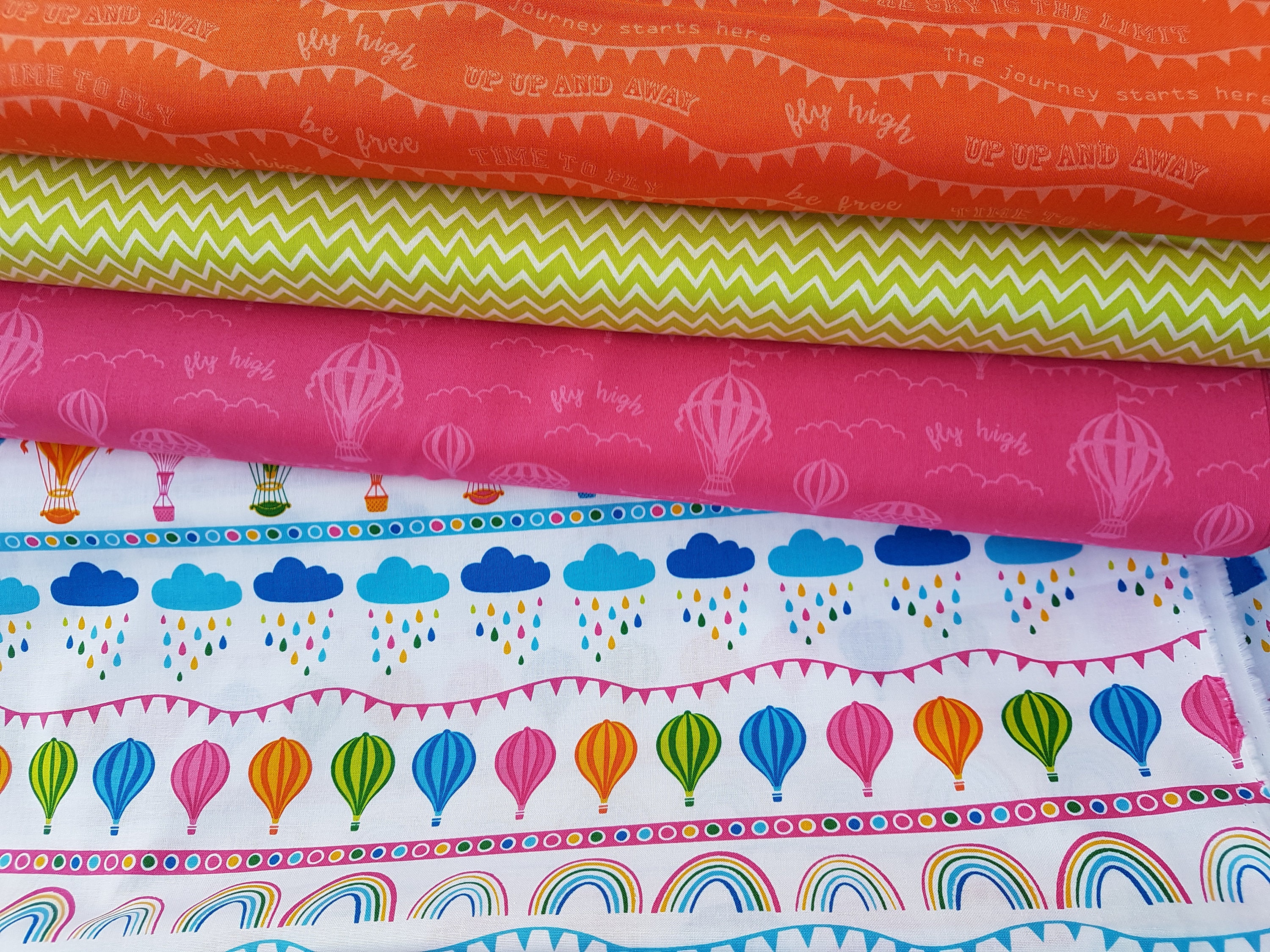 Colourful Rainbows Fabric Cotton 100% Cotton Print, Craft and Clothing ...