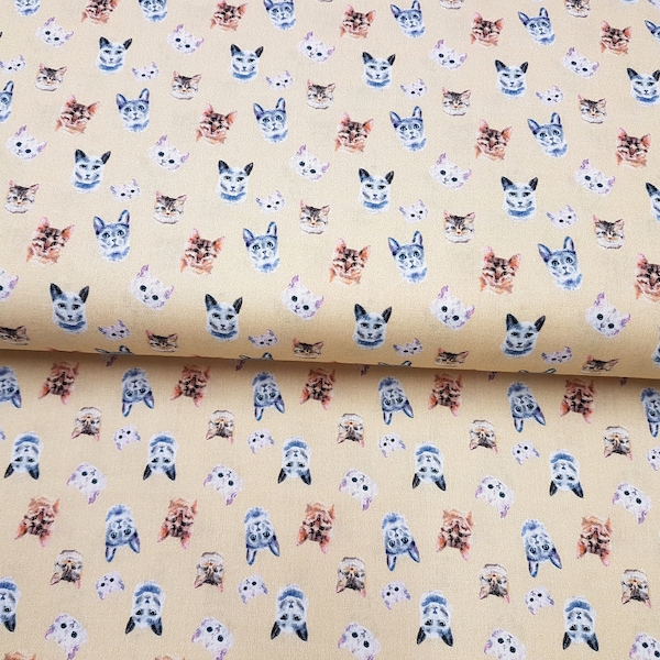 Cat Print Fabric - Etsy