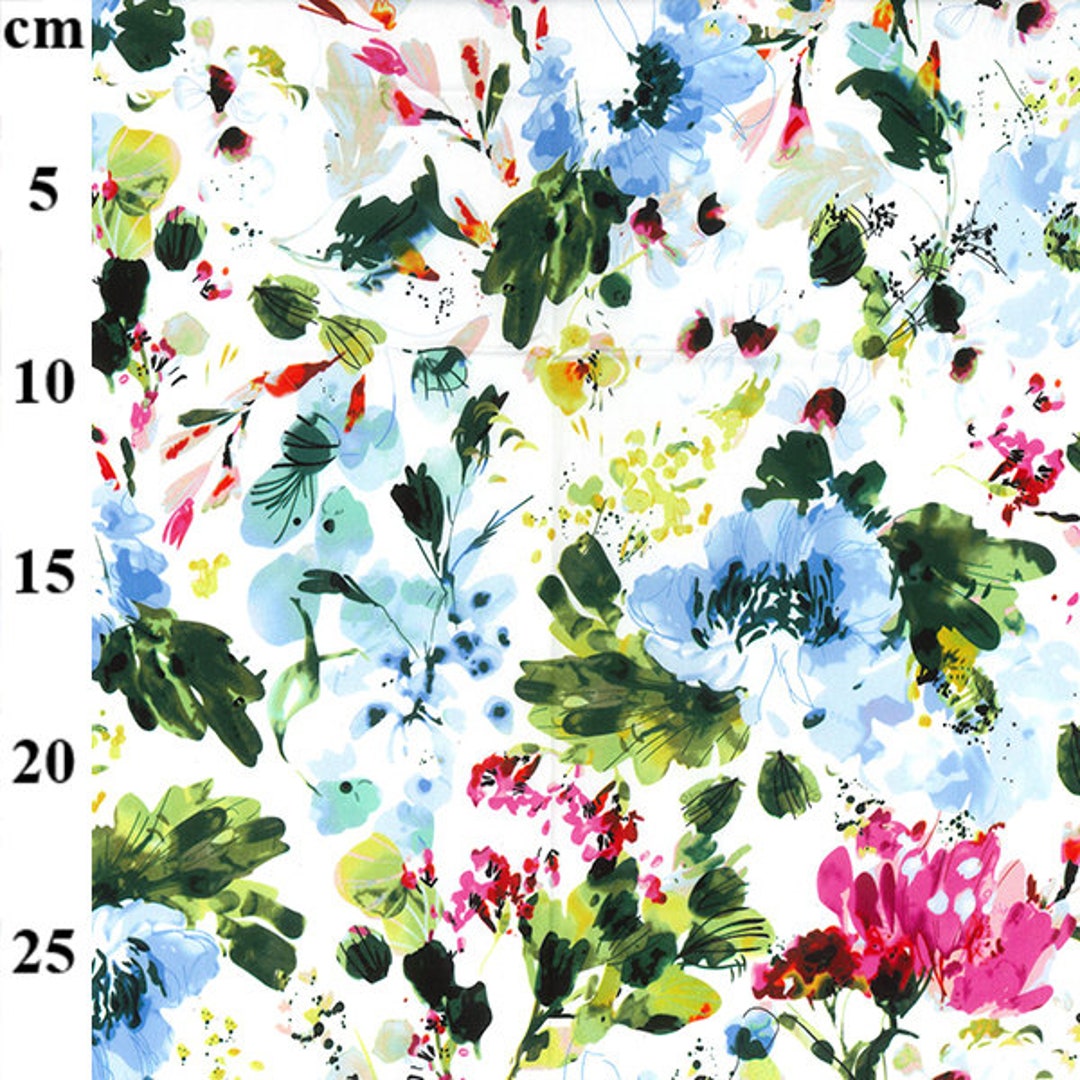 Watercolour Field Flowers Cotton Fabric, 100% Cotton Print, Craft and ...