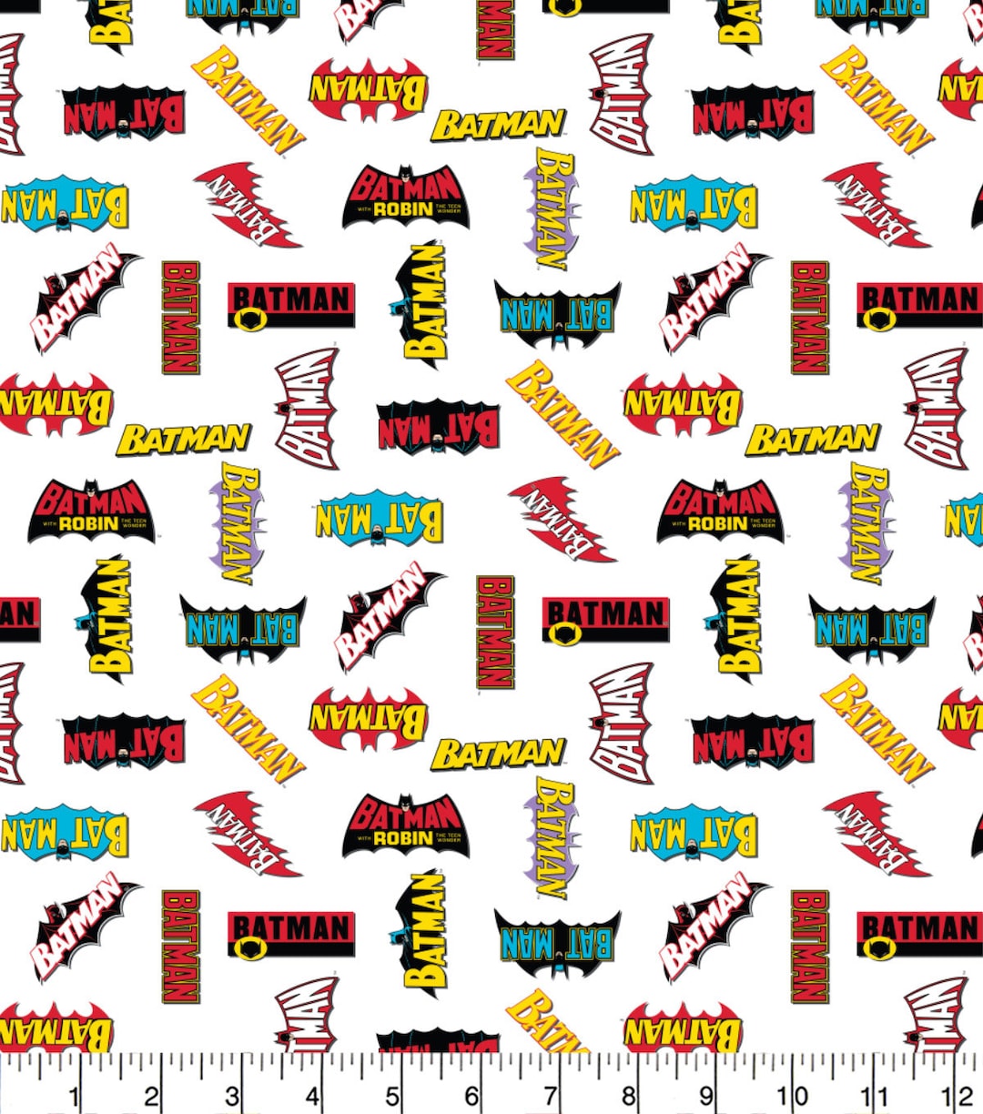 Batman Logo Fabric, Logo History Fabric, 100% Cotton Print, Craft and ...