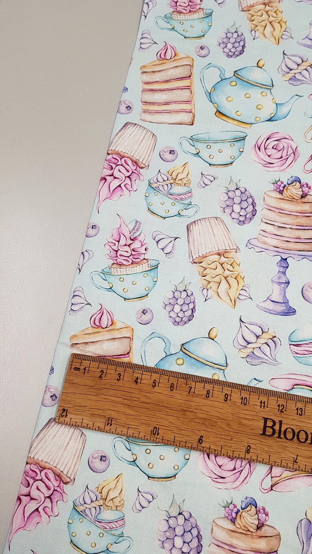 Cupcake Fabric, Tea Party Fabric, 100% Cotton Fabric Craft and Clothing ...