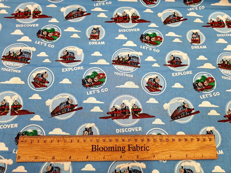 Train Fabric Thomas and Friends Fabric Thomas Train Children - Etsy