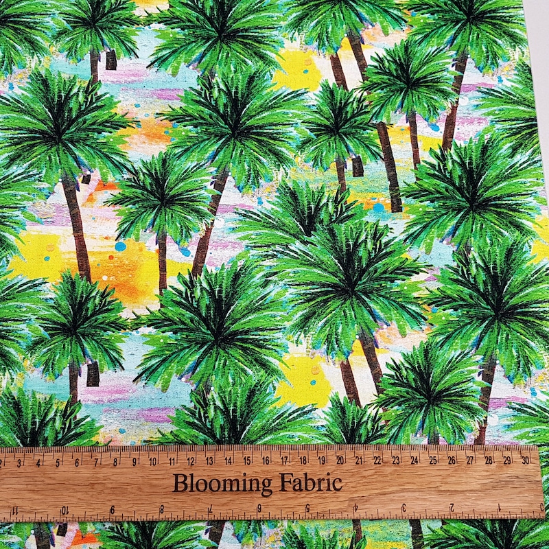 Palm Tree Fabric - Etsy UK