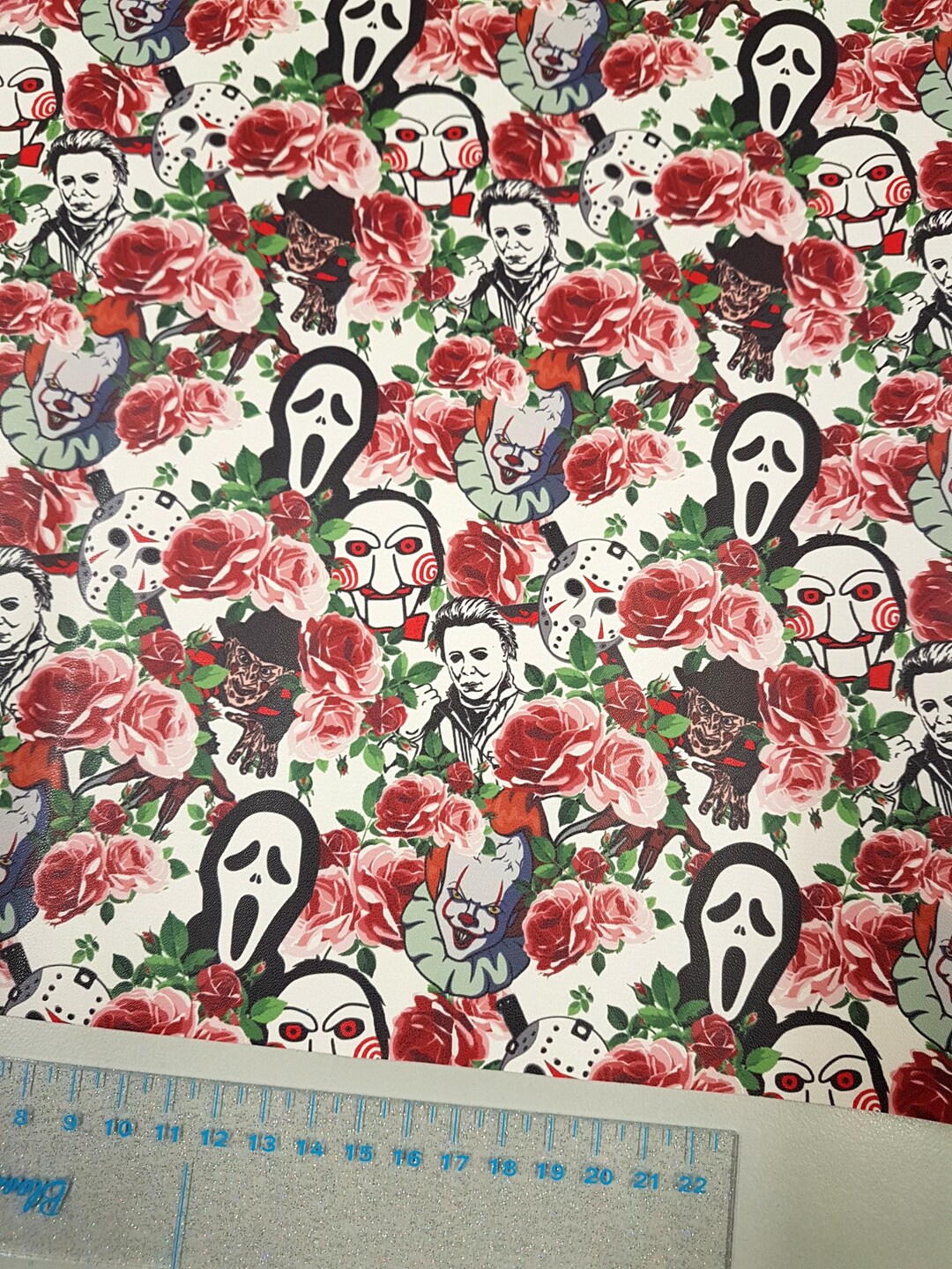 Horror Movies Floral Vinyl, Vinyl Material, Faux Leather, Bag Making ...