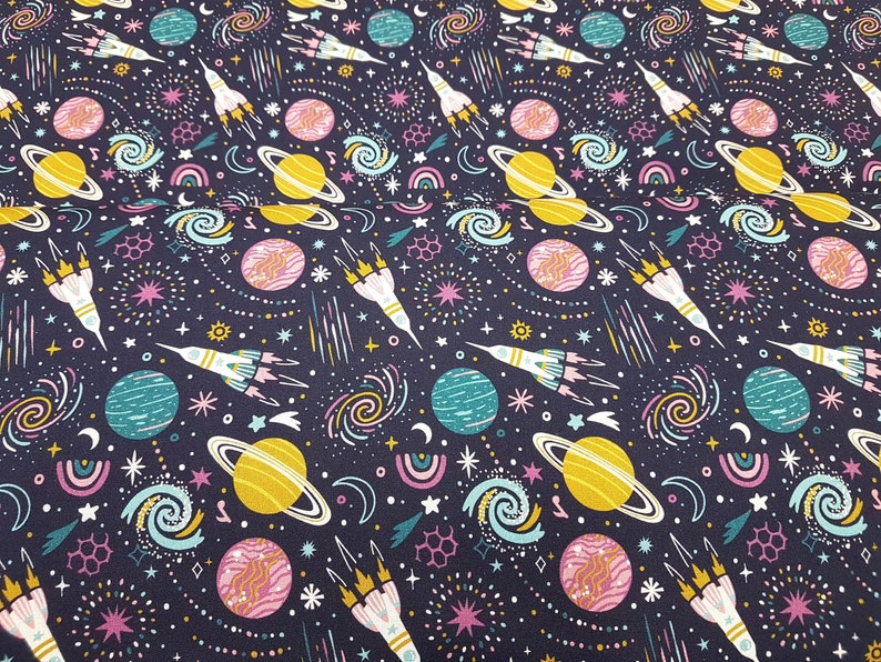 Space Fabric Galaxy Cotton Fabric Cosmos Fabric Planet - Etsy