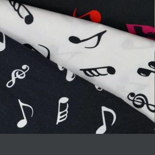 Music Notes Fabric Musical Instruments Craft and Clothing - Etsy