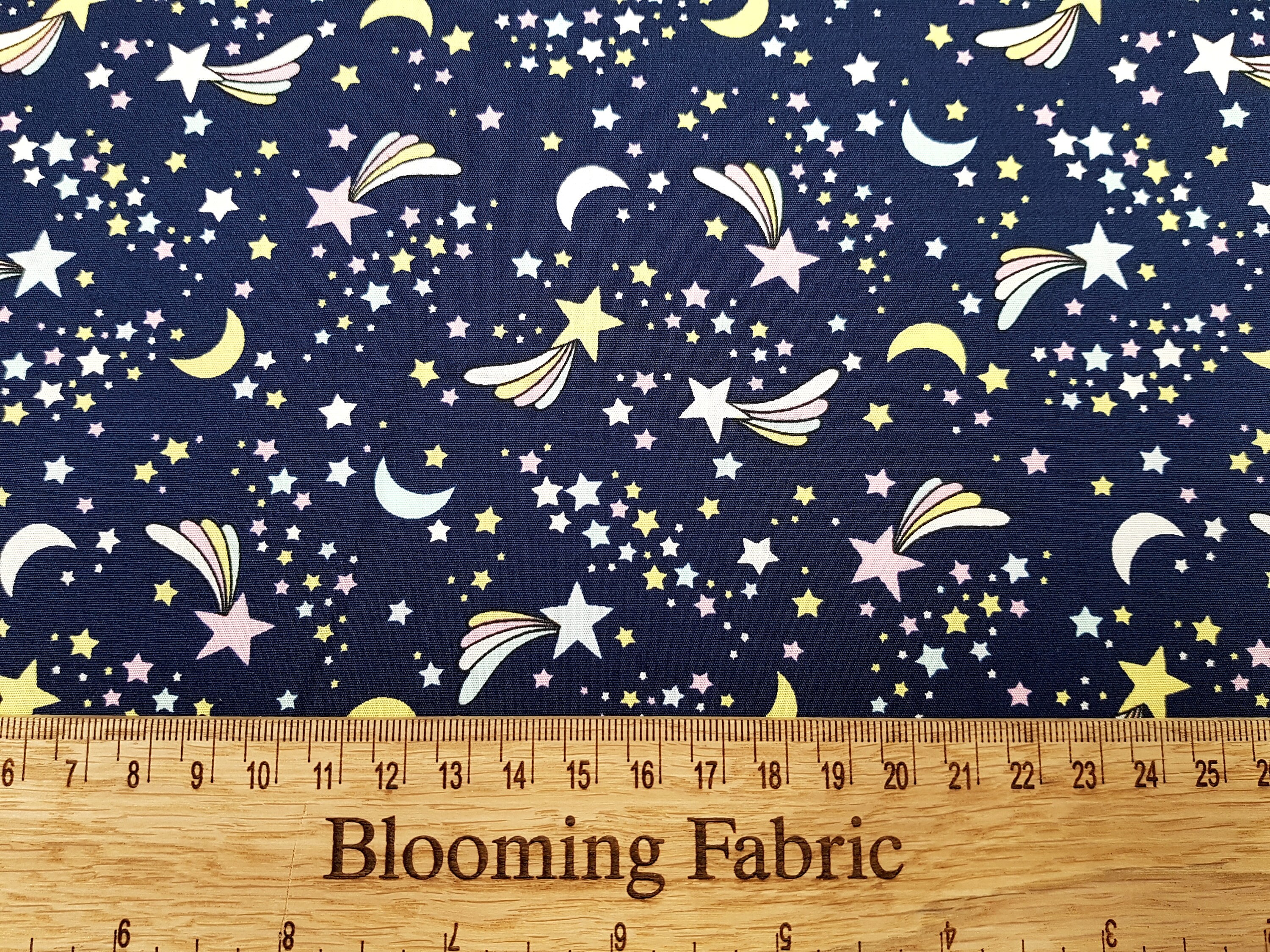 Cotton Fabric Shooting Star Fabric Stars on Navy Nurserie - Etsy