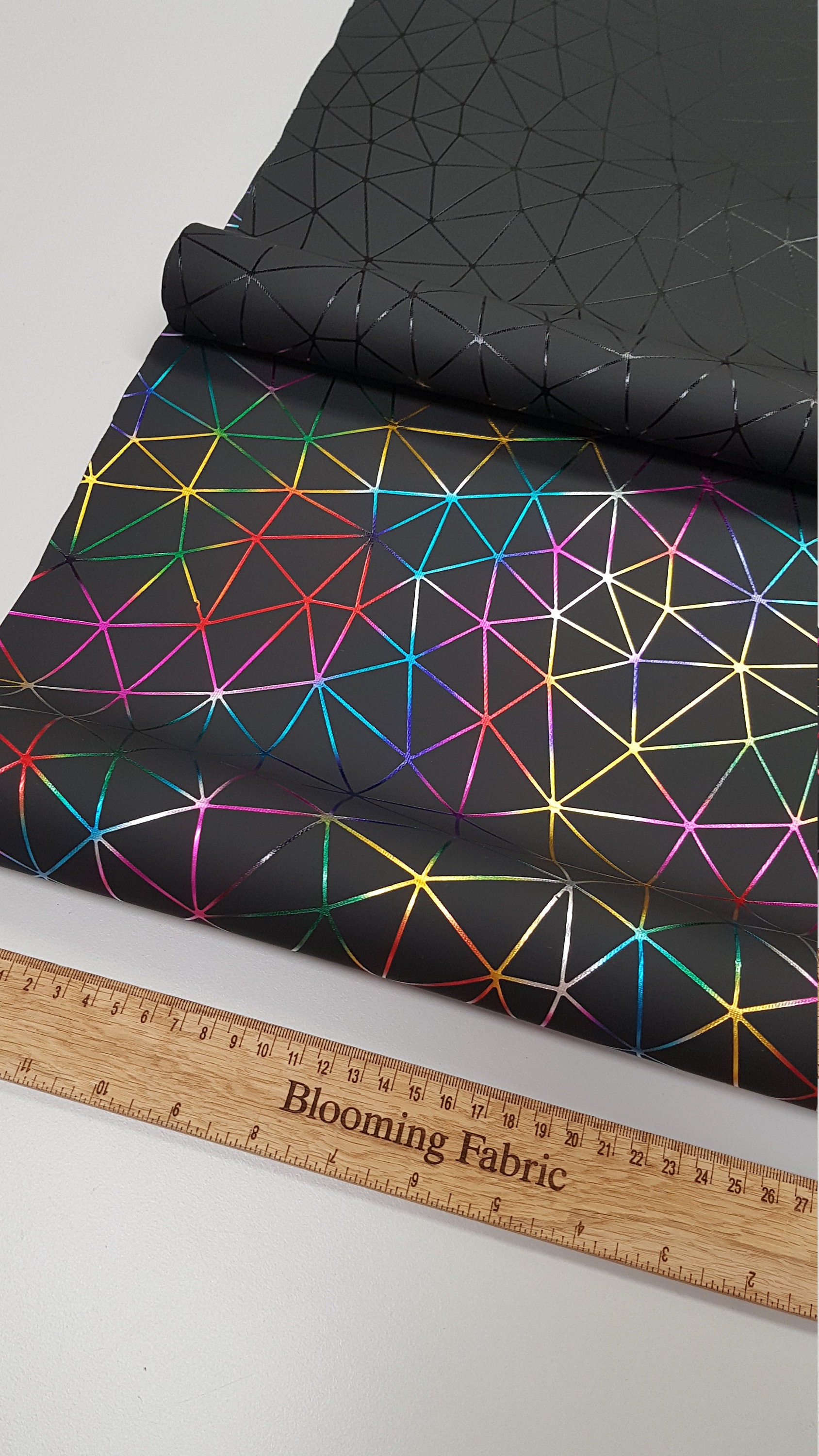 Vinyl Material Geometric Vinyl Black/ Rainbow PVC Material - Etsy