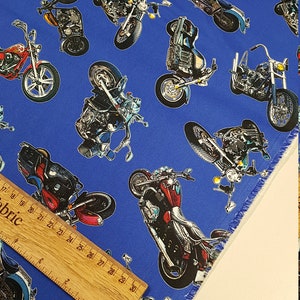 Motorbike Fabric, Motorcycles Fabric, Bike Fabric, 100% Woven Cotton ...