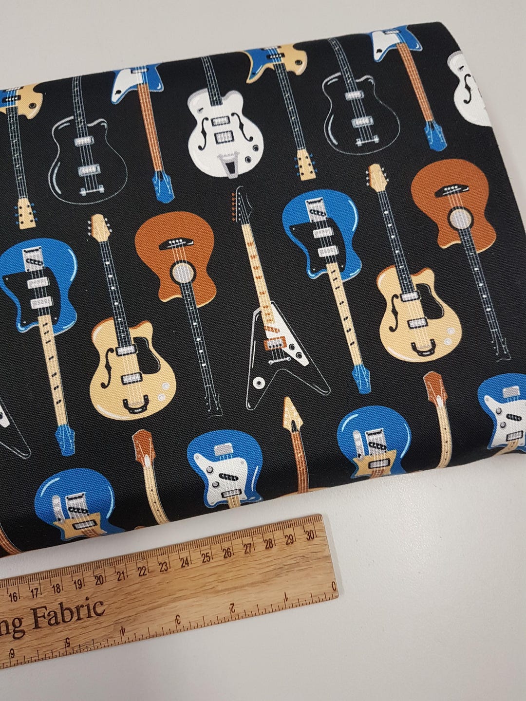 Musical Instrument Fabric, Guitars Fabric, Rock Roll Music Fabric 100% ...