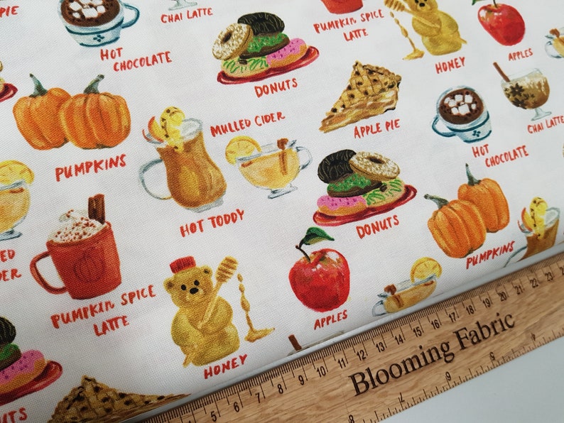 Food Fabric Dessert Fabric Sweet Drinks 100% Woven Cotton - Etsy