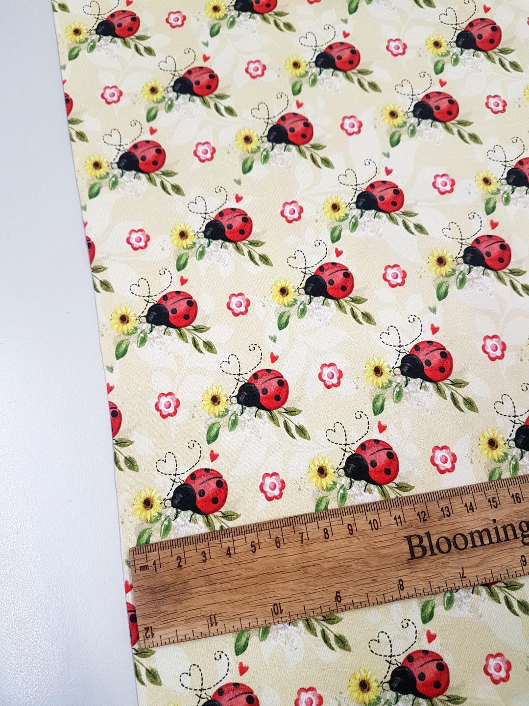 Ladybird Fabric, Ladybug Yellow Fabric Cotton Lycra, Stretch Knit Dress ...