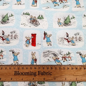 Peter Rabbit Fabric, Winter Fun 100% Cotton, Craft and Clothing ...