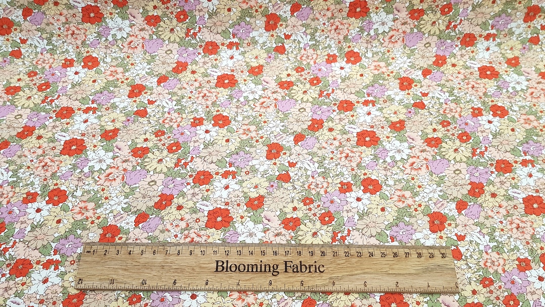 Autumn Flower Fabric, Fall Fabric 100% Cotton Fabric Craft and Clothing ...