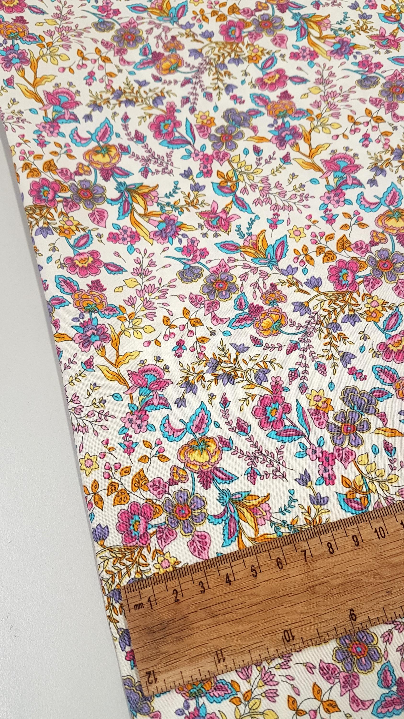 Cotton Fabric, Colorful Small Flower Print Cotton Pink, 100% Cotton ...
