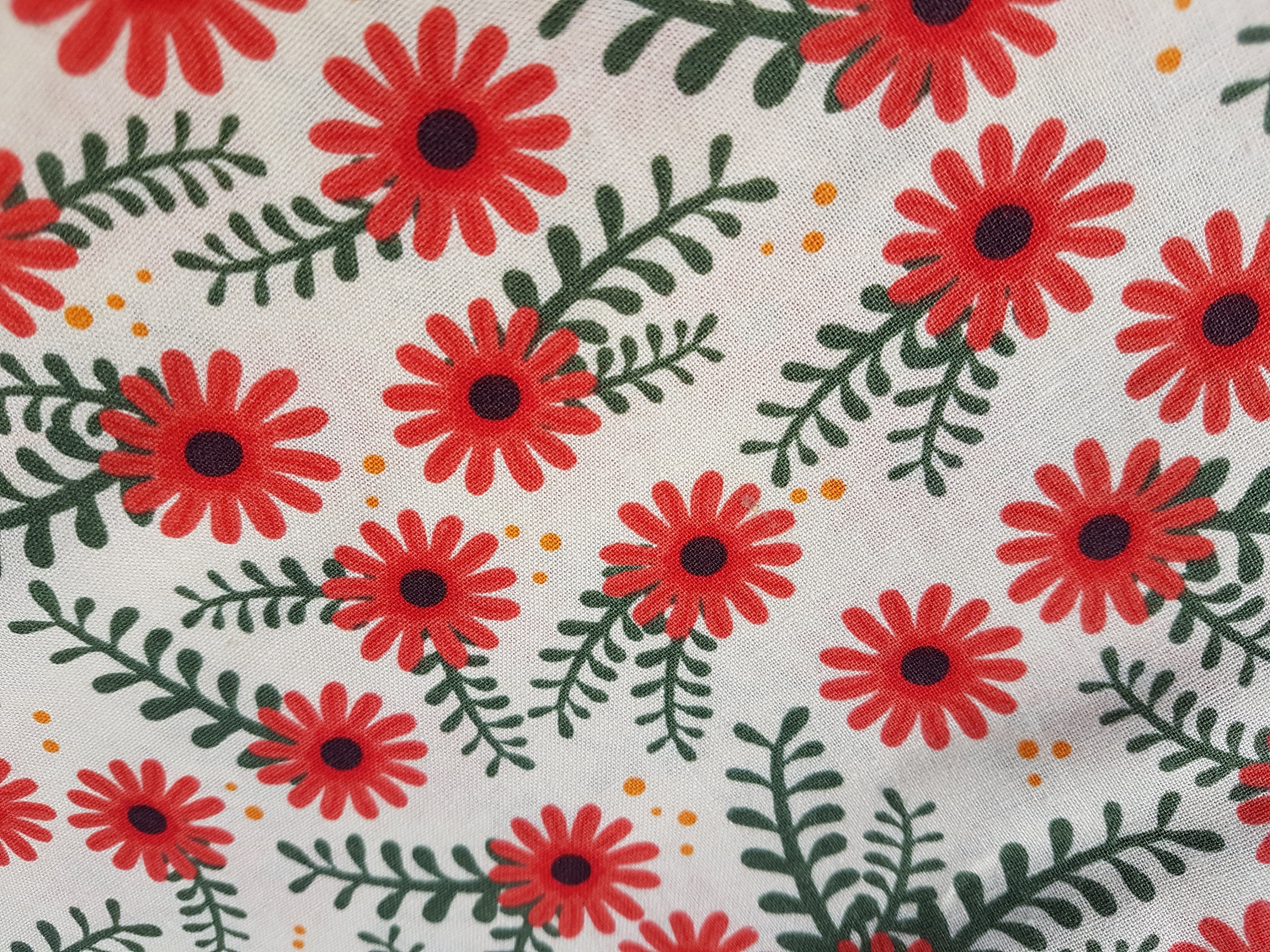 Floral Cotton Fabric, Fall Fabric, Autumn Flower Fabric Print Craft and ...