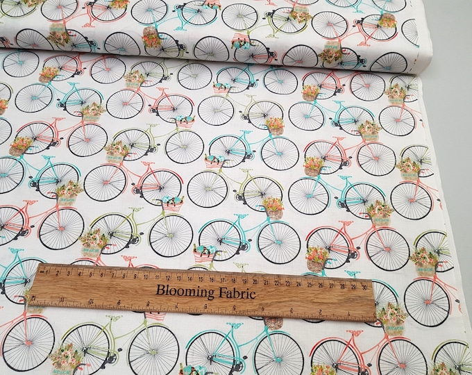 Summer Bicycle Ride Fabric Summer Bicycle Ride Through Nature olive by ...