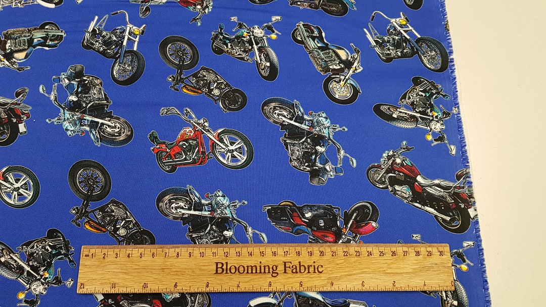Motorbike Fabric, Motorcycles Fabric, Bike Fabric, 100% Woven Cotton ...