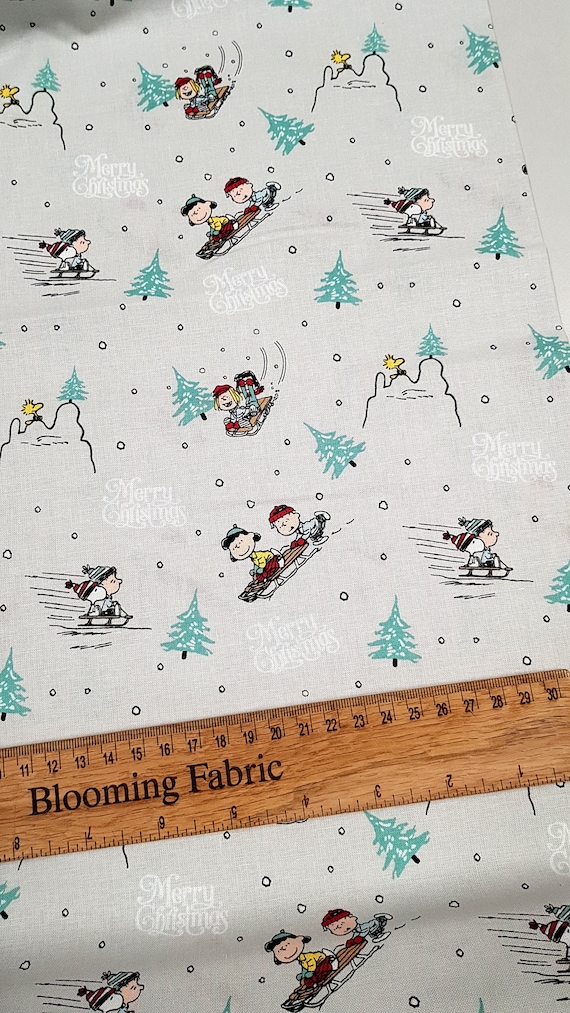 Snoopy Fabric Peanuts Fabric Winter Fun Fabric Christmas - Etsy