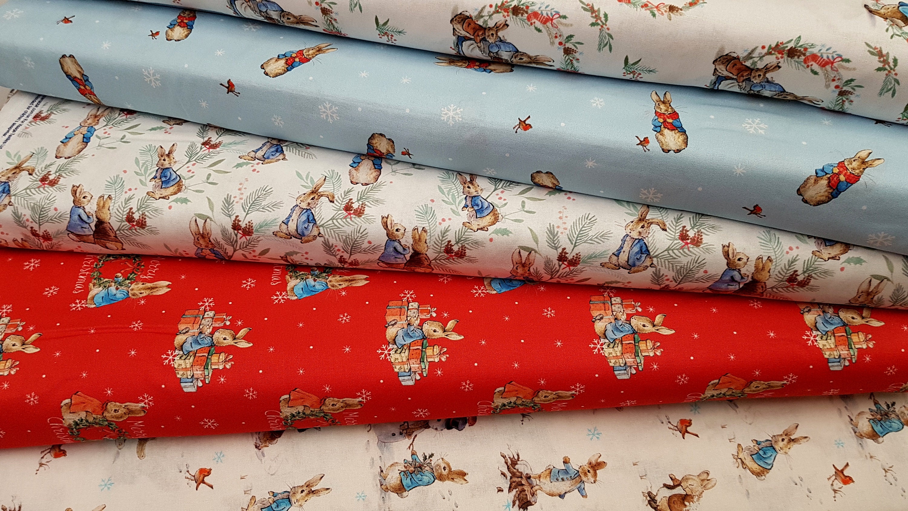 Fabric Mint floral fabric 100% cotton Peter Rabbit fabric craft and ...