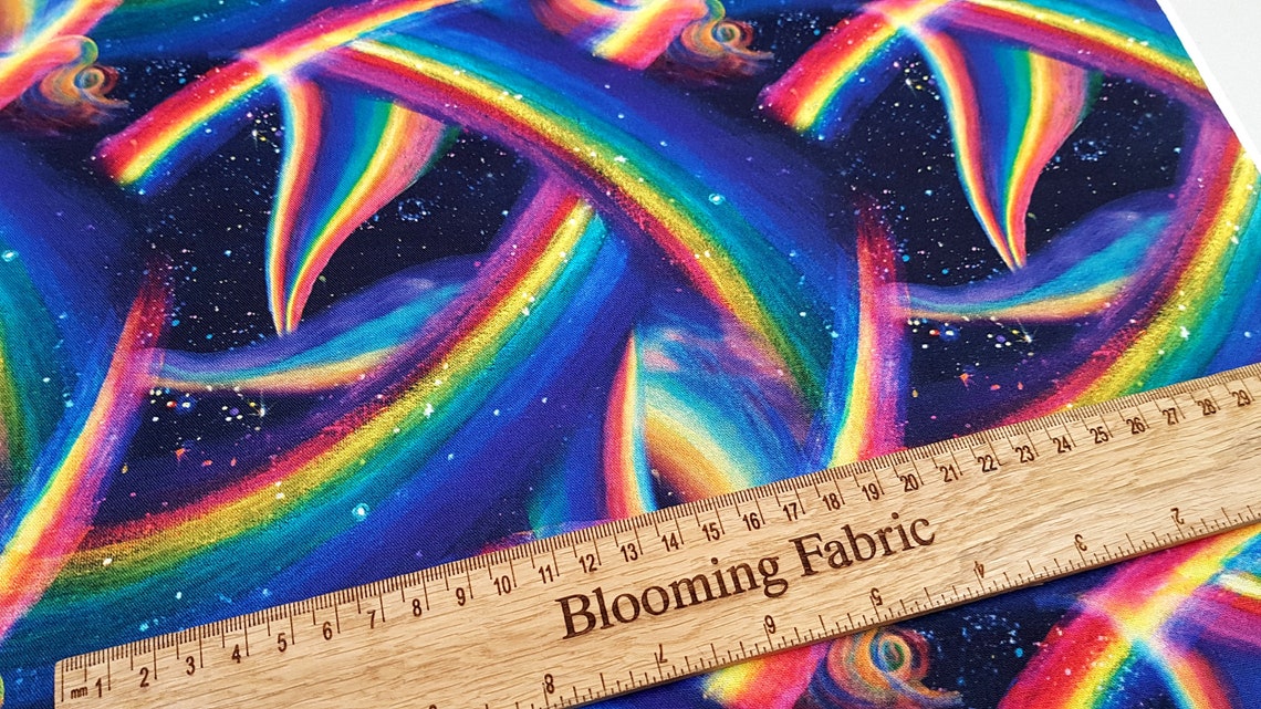 Rainbow Space Fabric Galaxy Cotton Fabric Rainbow Mashup - Etsy UK