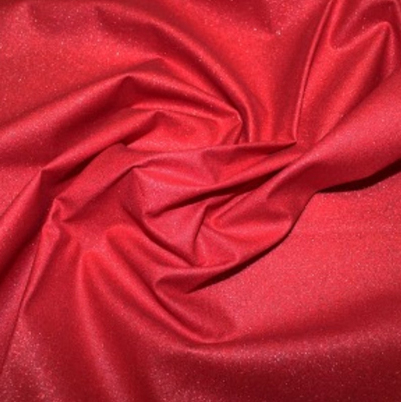 Red Glitter Sparkle Crystal Fabric Metallic Silver Quilting Fabric Half ...