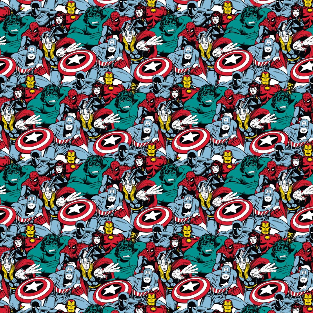 Marvel Comics Printed Cotton Hulk Iron Man Craft and - Etsy