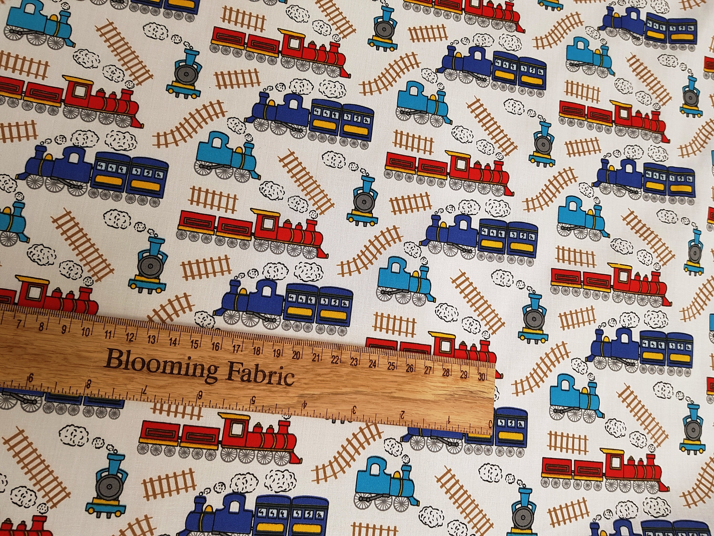 Train Fabric Children Fabric Poly Cotton Fabric Craft - Etsy UK