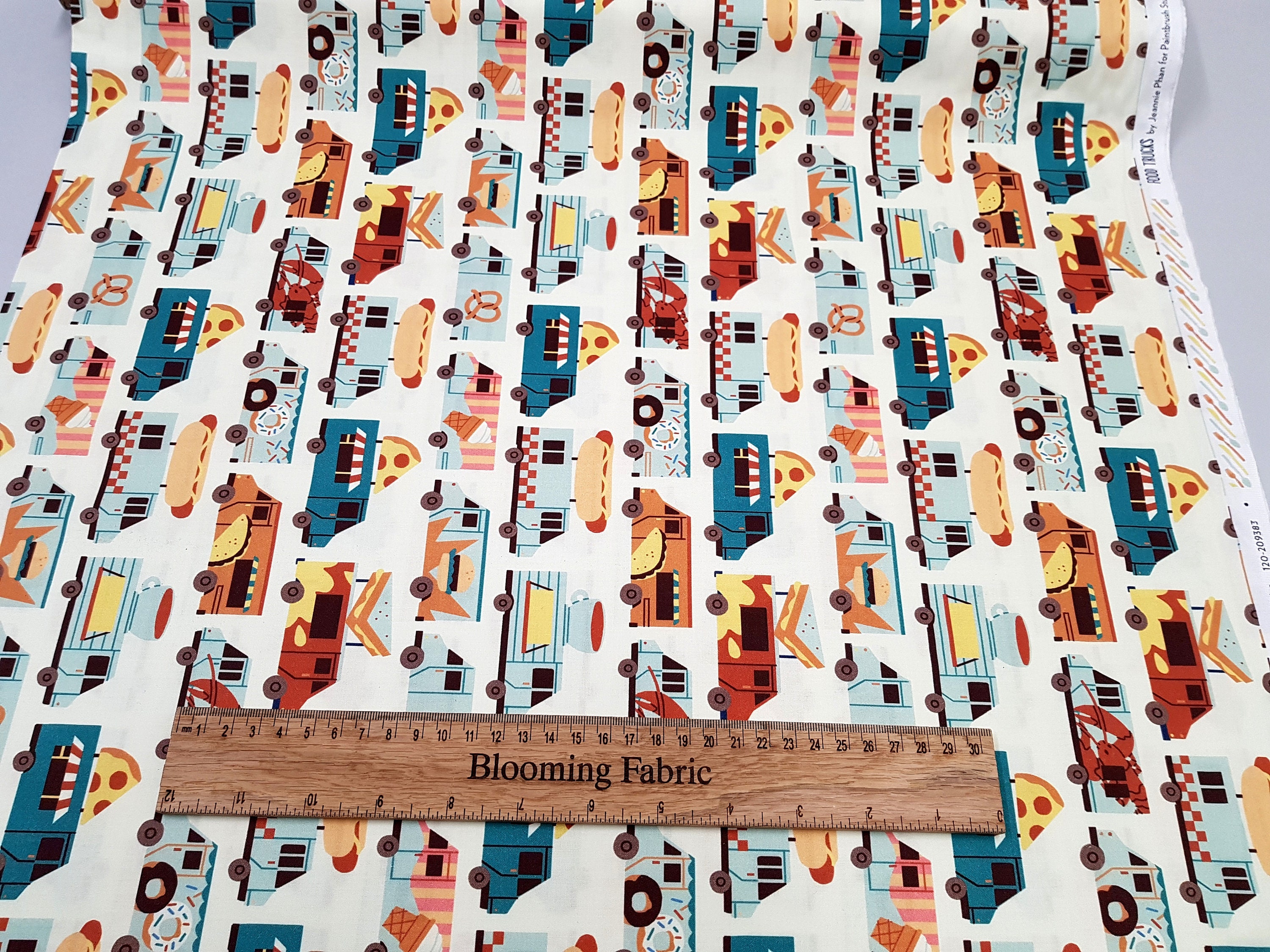 Food truck fabric Fast food fabric sandwich shop fabric 100% | Etsy