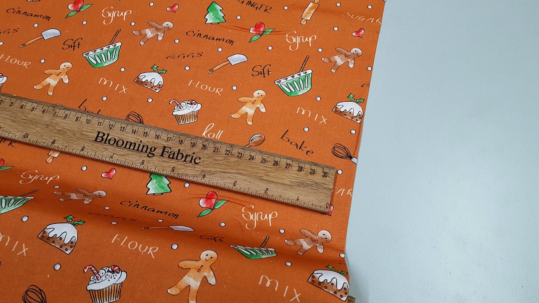 Christmas Fabric Gingerbread Recipe Cotton Fabric Quilting Fabric, Yard ...